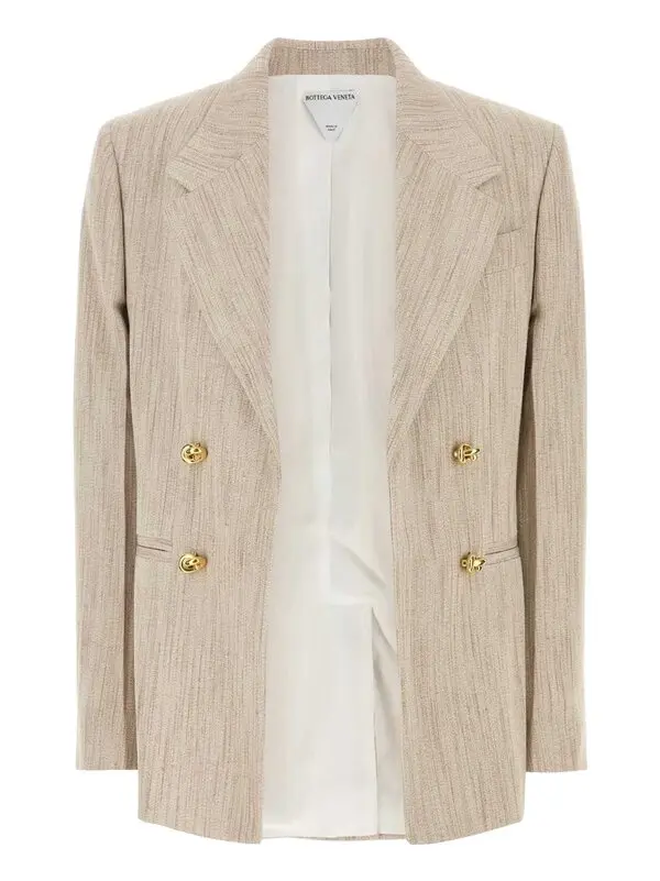 Bottega Veneta Melange Sand Blazer - Brown