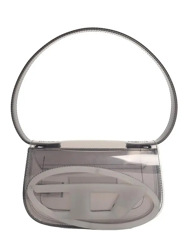 DIESEL® Iconic 1dr Shoulder Bag In Transparent Tpu - Silver