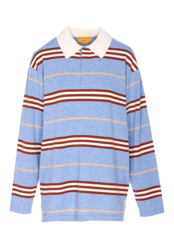 Guest In Residence Striped Cashmere Rugby Sweater - Blue