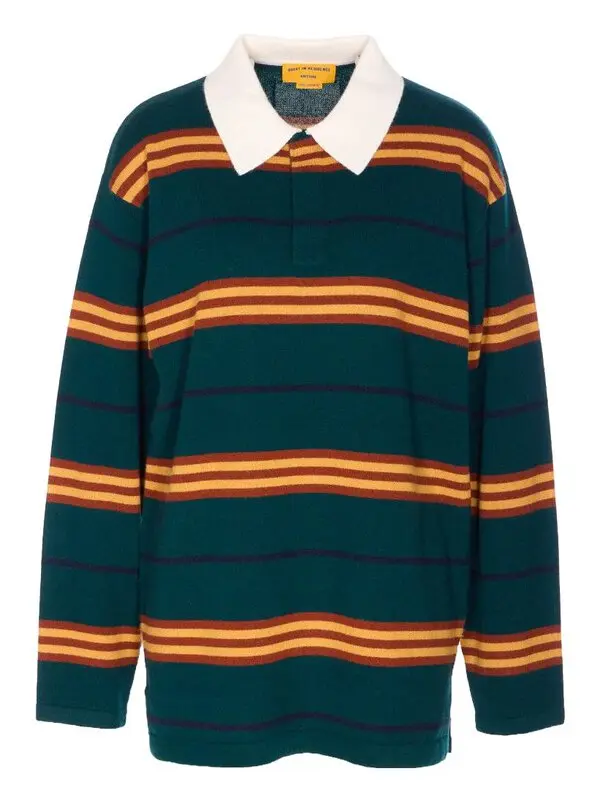 Guest In Residence Striped Cashmere Rugby Sweater - Green