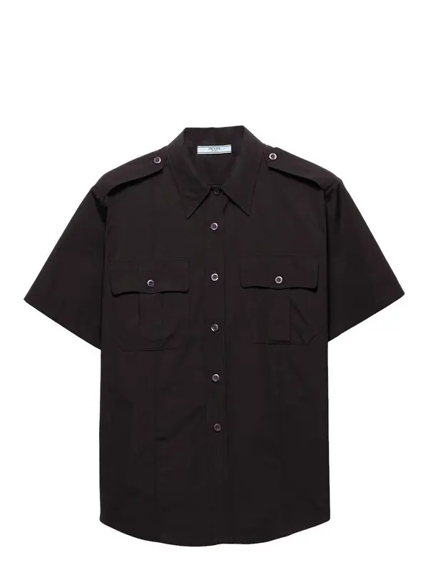 Prada Short Sleeve Button-up Shirt - Black