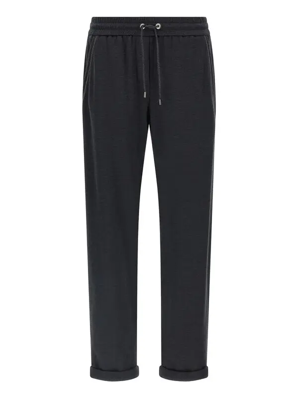Brunello Cucinelli Shiny Monile Pocket Detail Joggers - Gray