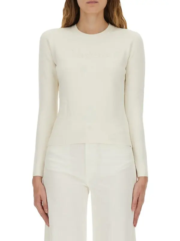 Max Mara Ribbed Crew Neck Sweater - Cream