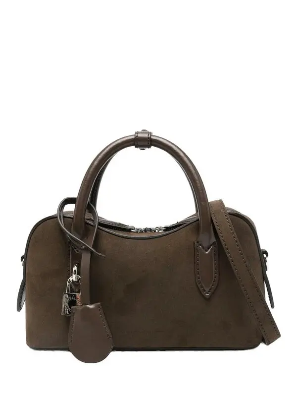 Stella McCartney Dark Top Handle Bag With Padlock Detail - Brown