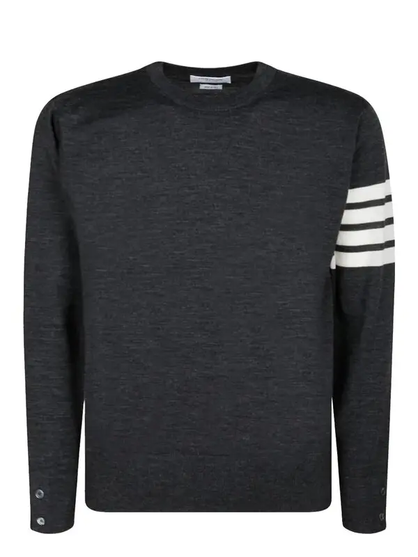 Thom Browne Wool 4-bar Pullover - Gray