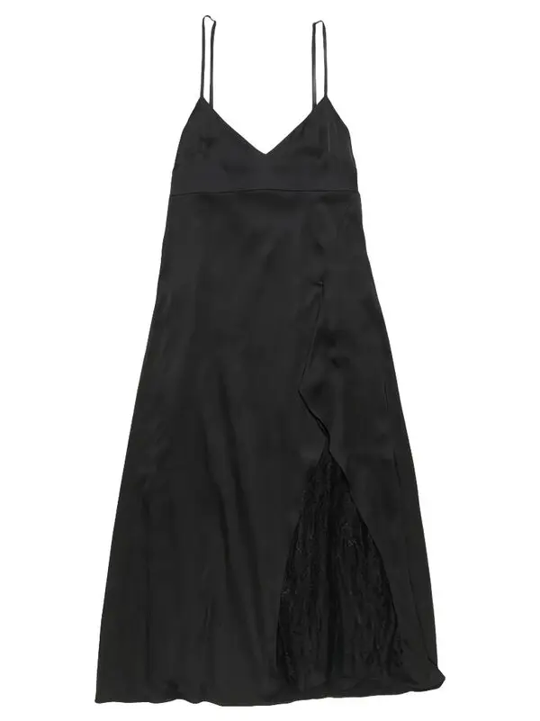 Acne Studios V-neck Spaghetti Strap Dress With Lace Paneling - Multicolor