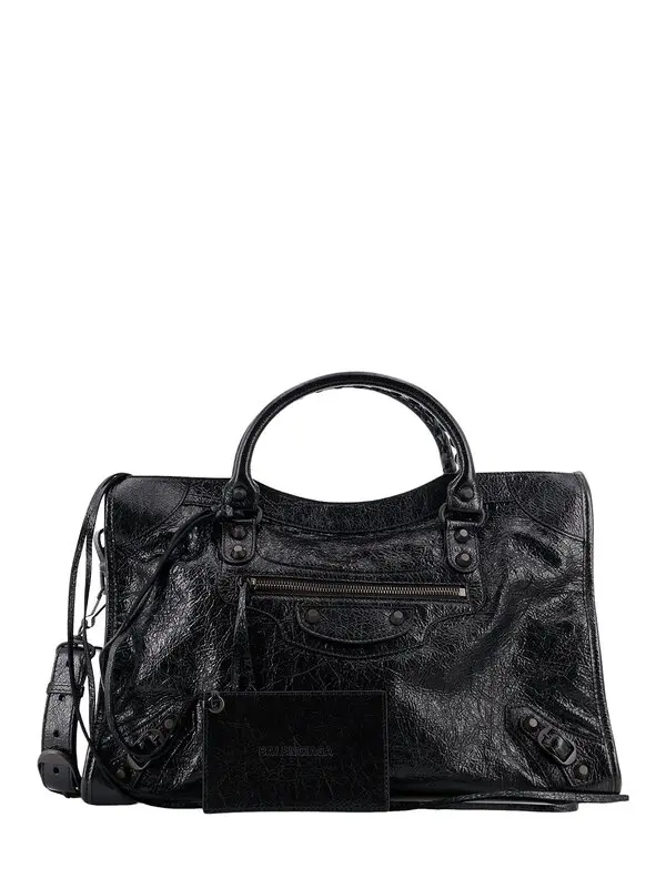 Balenciaga Le City Medium Leather Handbag - Black