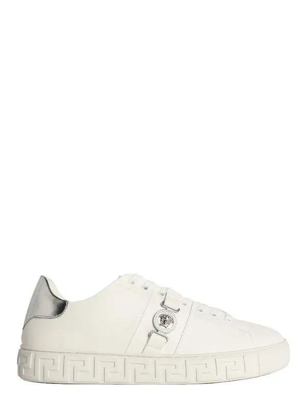 Versace Medusa 95" Faux Leather Lace-up Sneakers - White