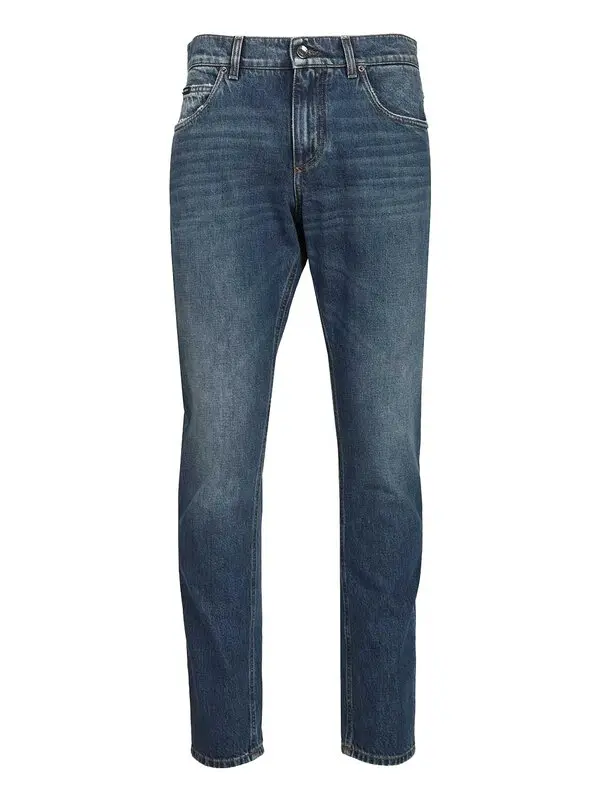 Dolce & Gabbana Regular Fit Denim Trousers - Blue