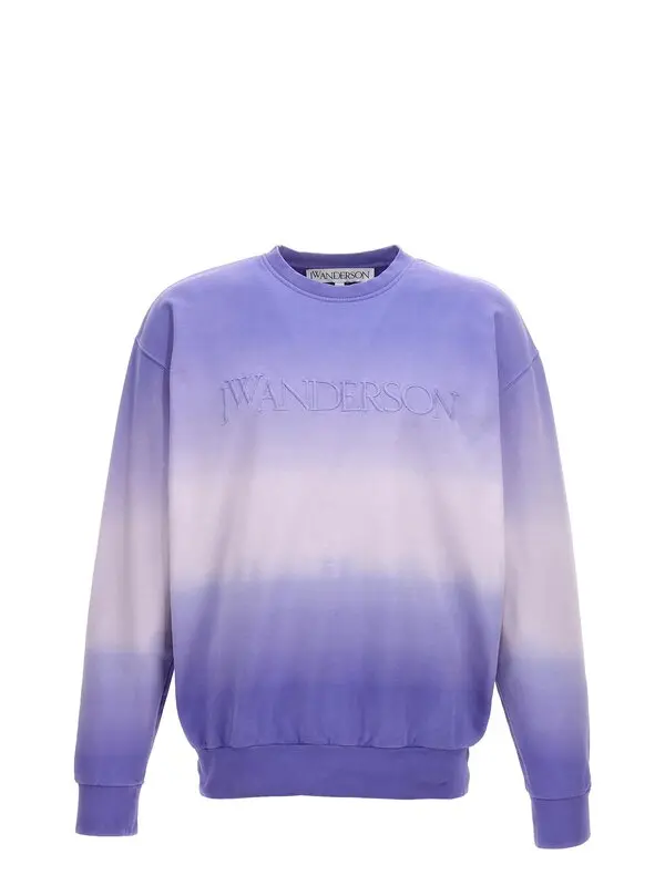 JW Anderson Gradient Embroidered Cotton Sweatshirt - Purple