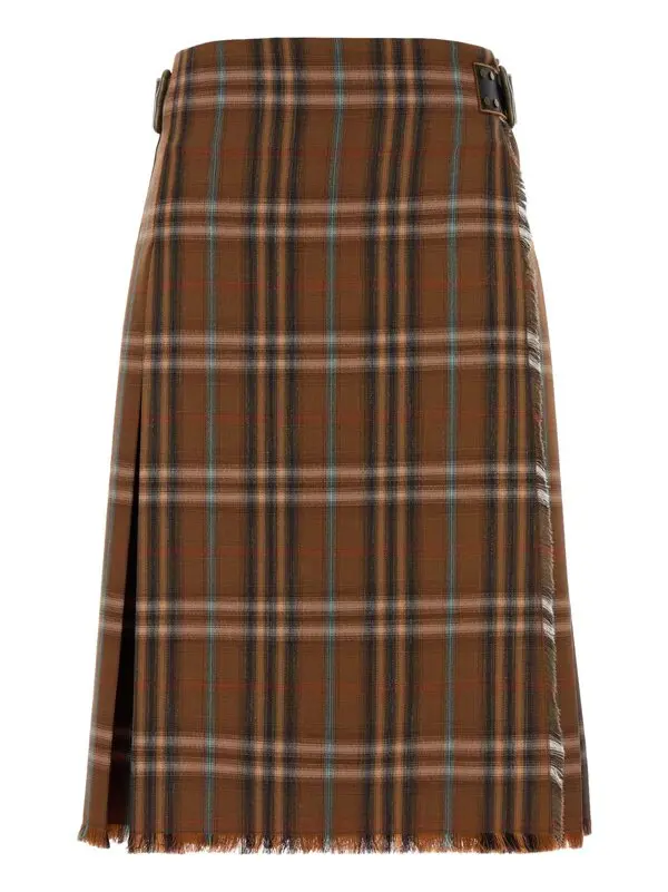 Burberry Embroidered Wool Skirt - Multicolor