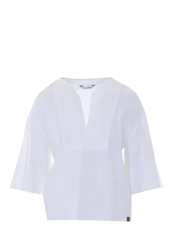 Max Mara V-neck Flared Sleeve Shirt - White