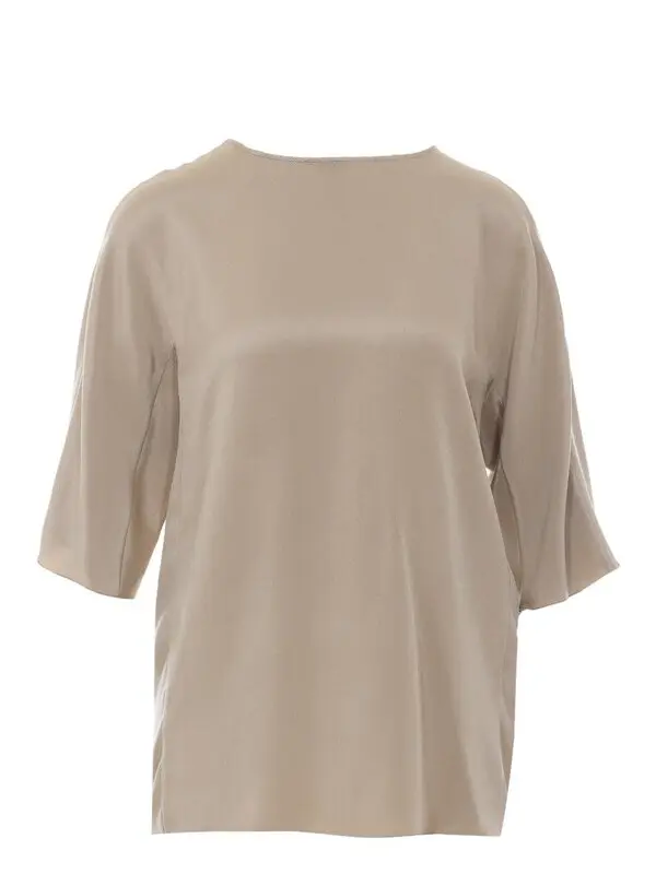 Max Mara Silk Shirt With Knot Detailing - Gray
