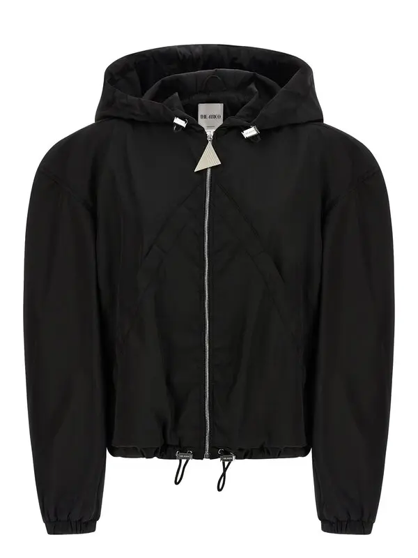Attico Maxi Hood Bomber Jacket - Black