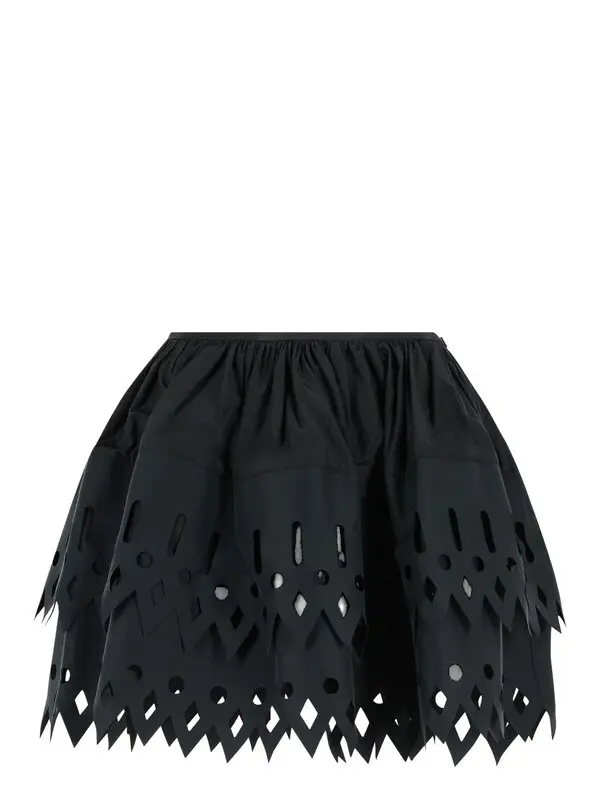 Blumarine Tech Cotton Blend Skirt - Black