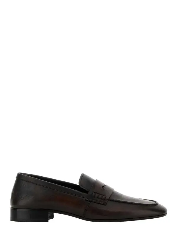 Dries Van Noten Dark Leather Loafers - Brown