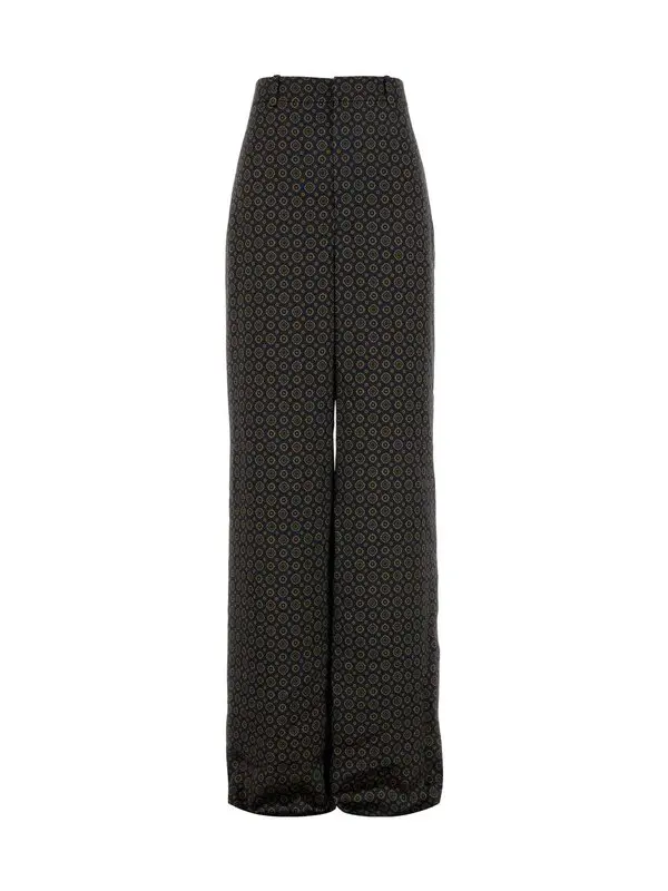 Saint Laurent Printed Satin Wide-leg Pants - Multicolor