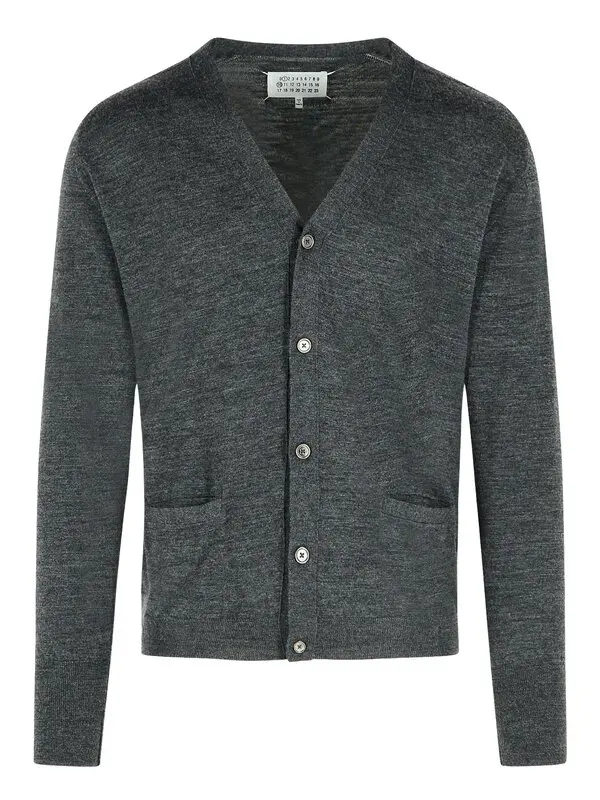 MAISON MARGIELA Wool Blend V-neck Cardigan - Gray