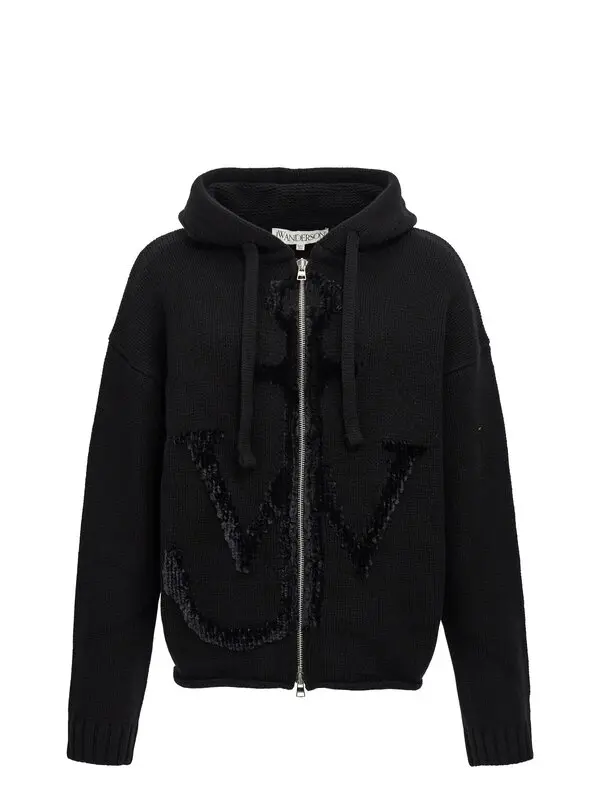 JW Anderson Anchor Jwa Hoodie - Black