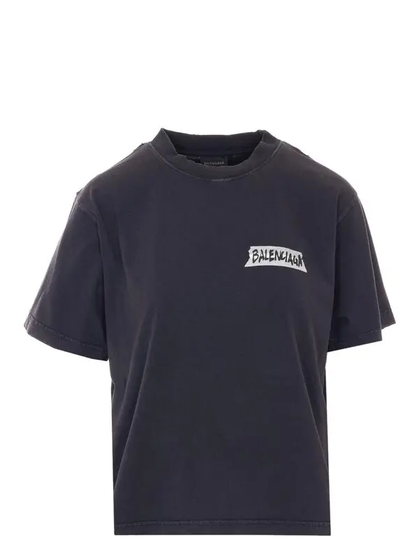 Balenciaga Masking Tape Medium Fit T-shirt - Black