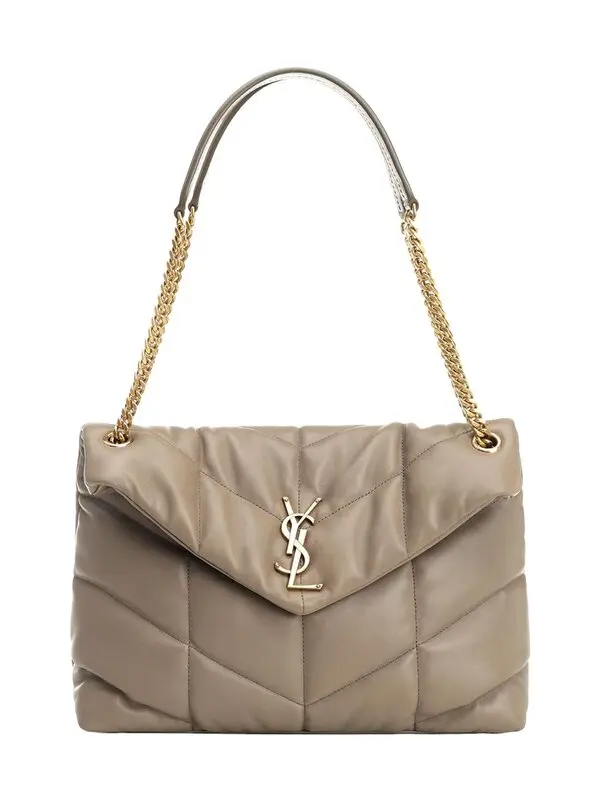 Saint Laurent Loulou Puffer Medium Bag - Gray
