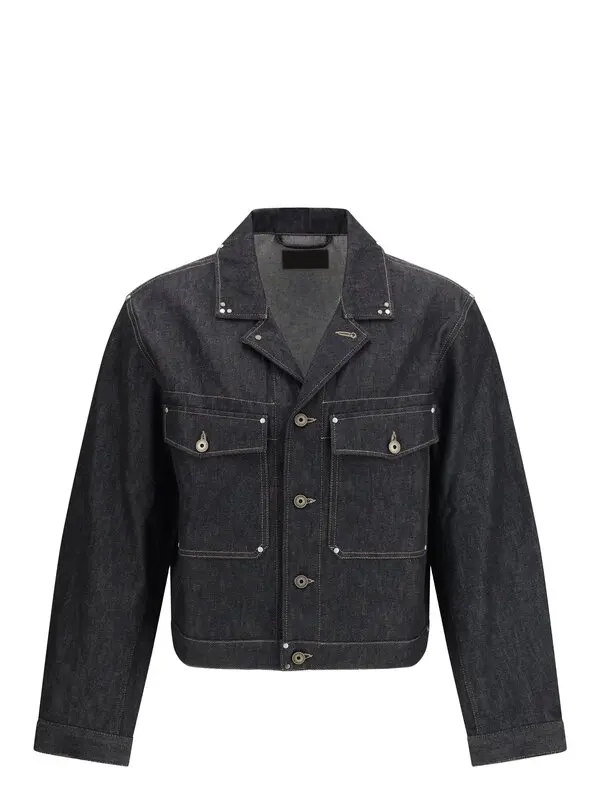 LEMAIRE Studded Denim Trucker Jacket - Black