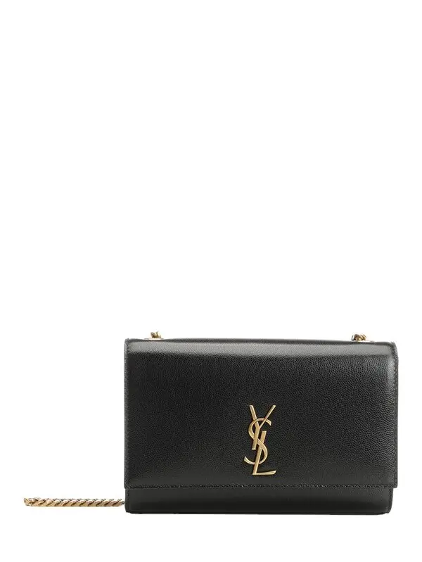 Saint Laurent Small Kate Bag In Grain De Poudre Leather - Black