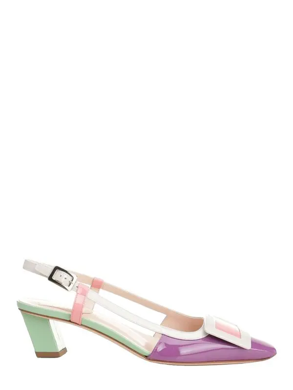 ROGER VIVIER Belle Vivier Patent Calfskin Slingback Pumps - Multicolor