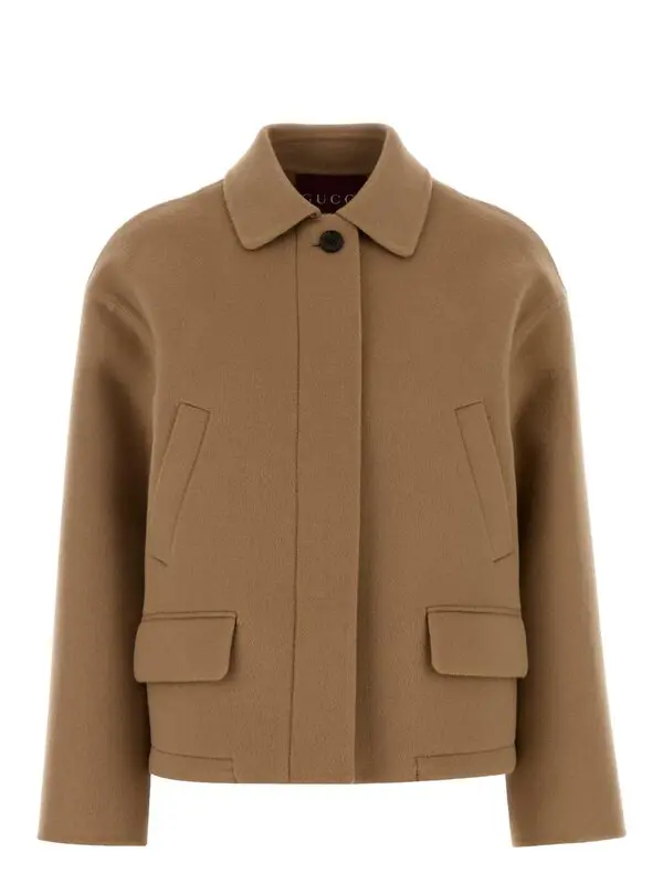 Gucci Camel Wool Blend Jacket - Brown