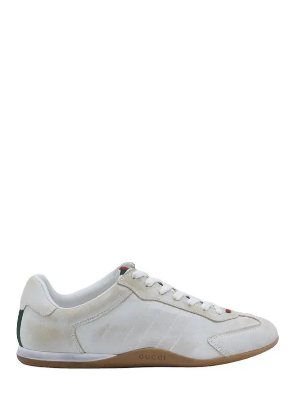 Gucci Suede Lace-up Sneakers - White