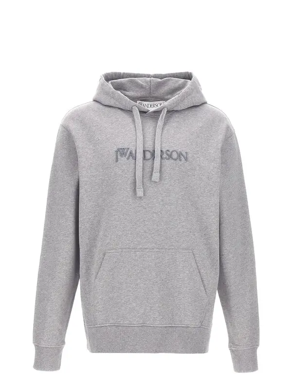 JW Anderson Embroidered Logo Hoodie - Gray