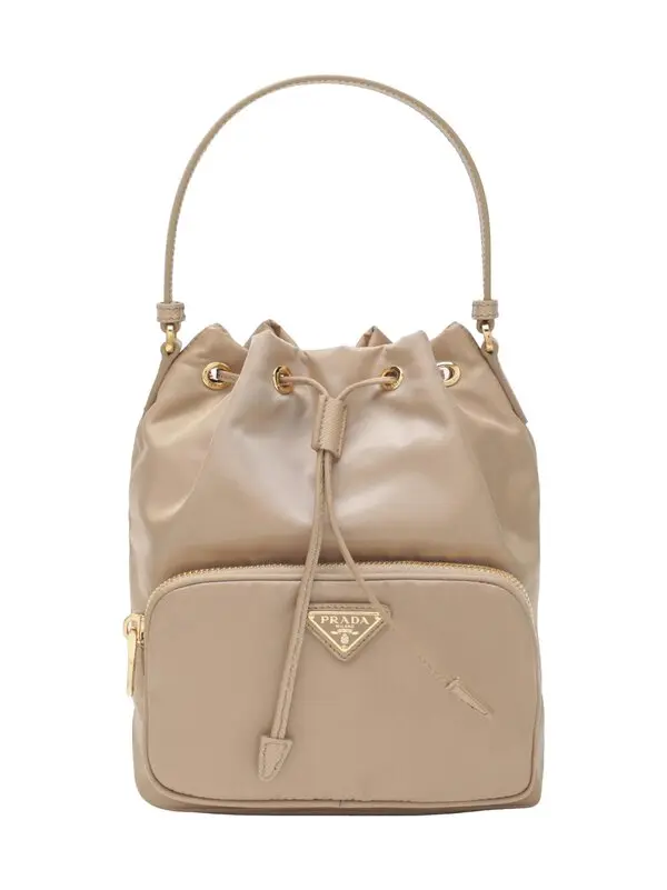 Prada Re-nylon Duet Bucket Bag - Brown