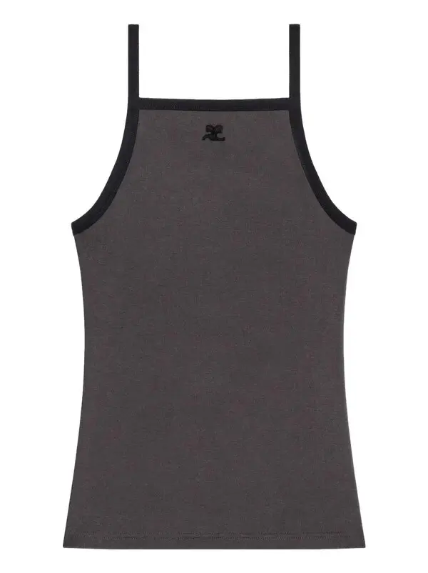COURREGES Contrast Trim Tank Top - Gray
