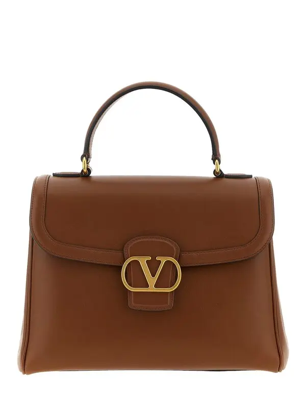 Valentino Garavani 9to5' Smooth Calf Leather Handbag - Brown