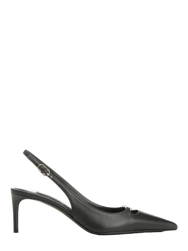Dolce & Gabbana Slingback Pumps In Nappa Leather With Dg Logo - Black