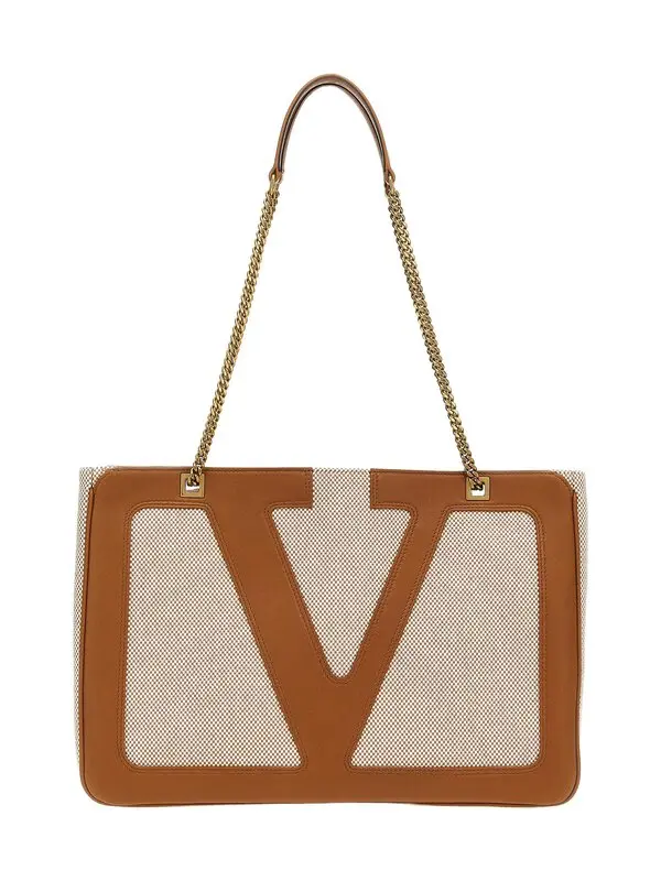 Valentino Garavani Viva Superstar Midi Shopping Bag - Cream