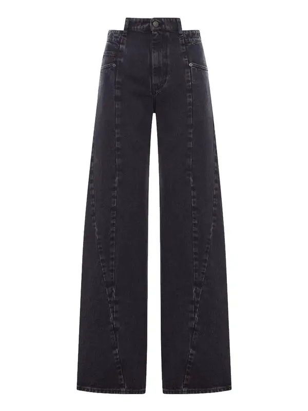 MAISON MARGIELA Asymmetric Wide-leg Jeans - Black