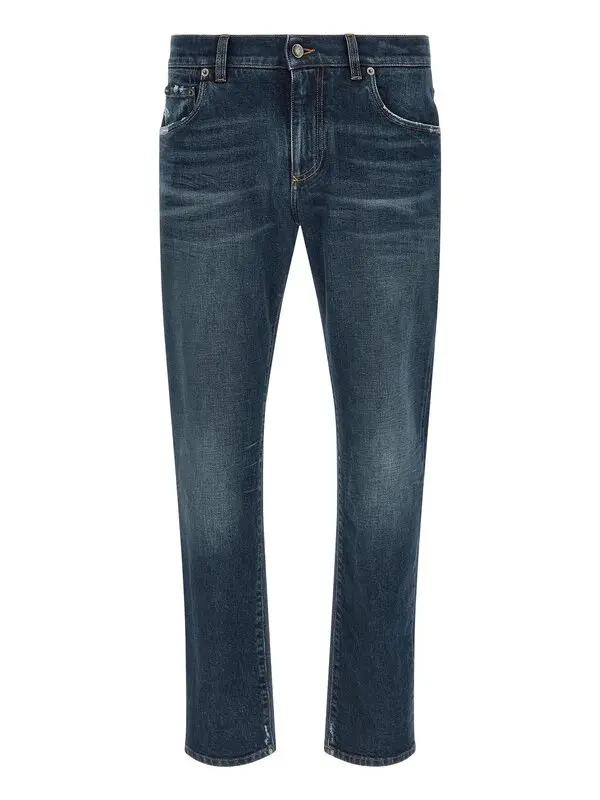 Dolce & Gabbana Logo Patch Jeans - Blue