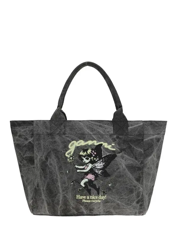 GANNI Fairy Medium Tote Bag - Gray