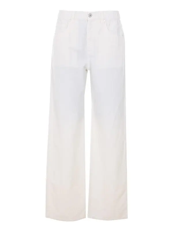 Brunello Cucinelli High-waisted Wide Leg Jeans - White