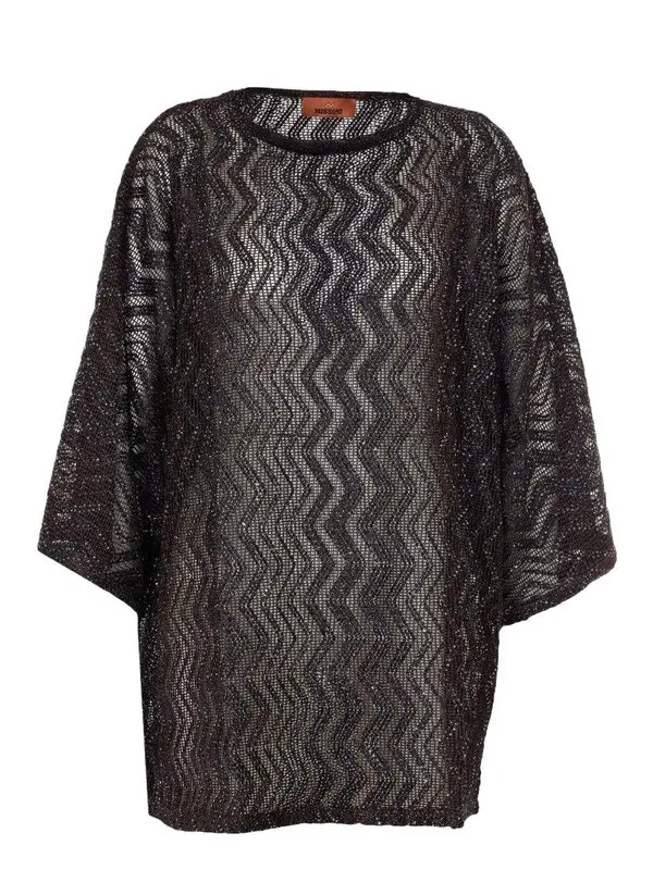 Missoni Viscose Zig Zag Cover-up Kaftan - Brown
