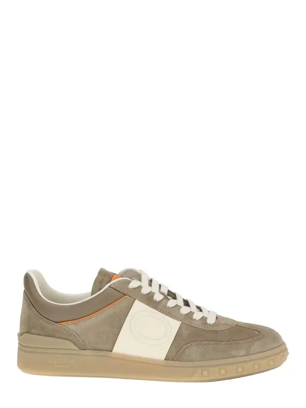 Valentino Garavani Upvillage Suede Sneakers With Vlogo Detail - Cream