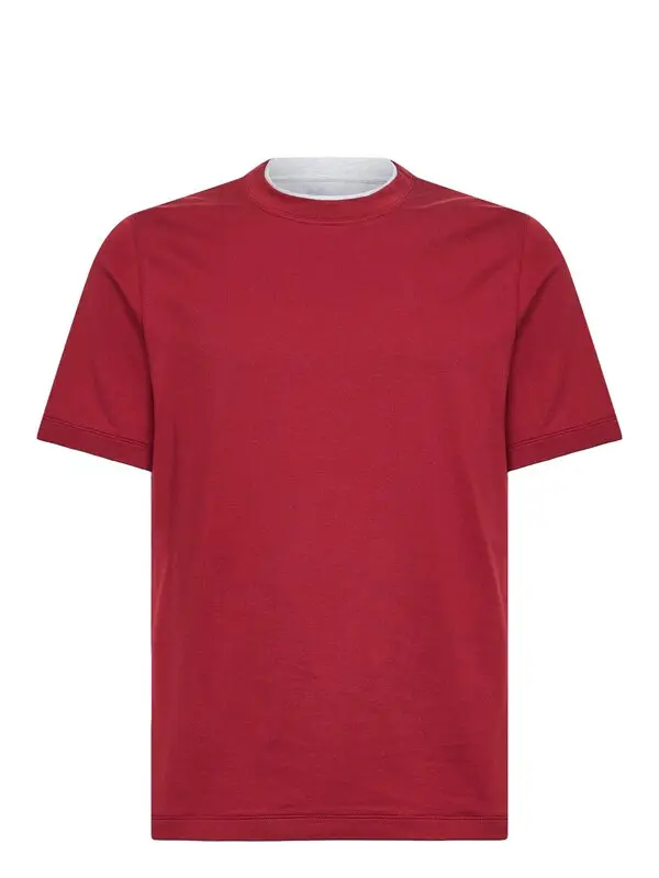 Brunello Cucinelli Cherry Cotton Faux Layering T-shirt - Multicolor