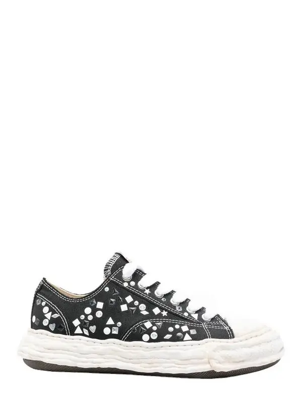 Mihara Yasuhiro Canvas Lace-up Low-top Sneakers - Black