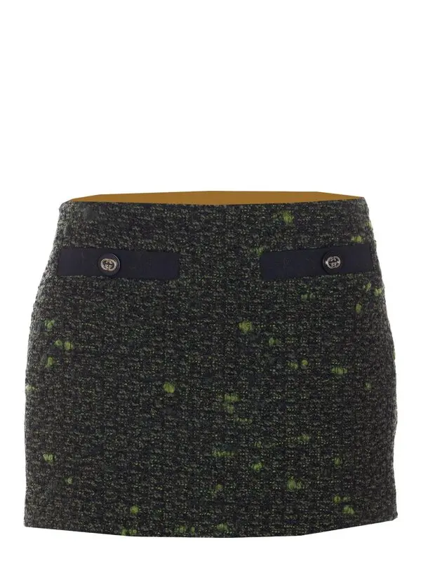 Gucci Tweed Mini Skirt - Green