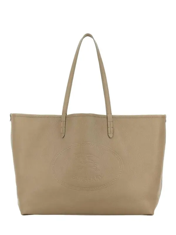 Burberry Cappuccino Leather Shopping Bag - Brown