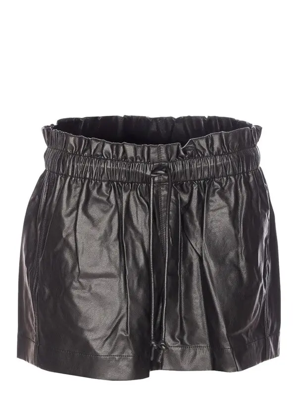 Isabel Marant Étoile Naline Leather Effect Shorts - Black