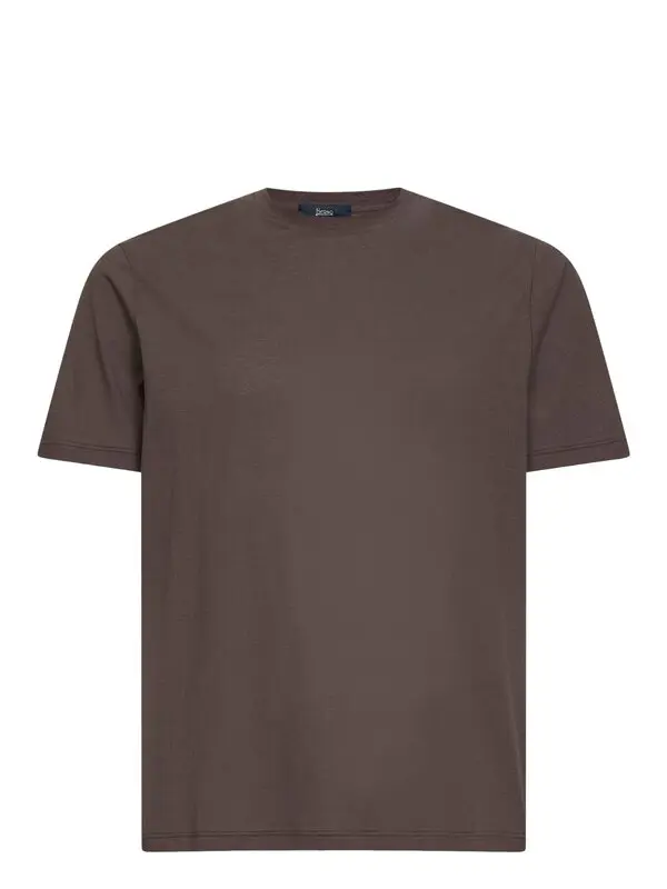 Herno Brown Lightweight Crepe Voile Jersey T-shirt - Multicolor