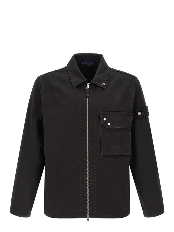 Stone Island Denim Overshirt - Black