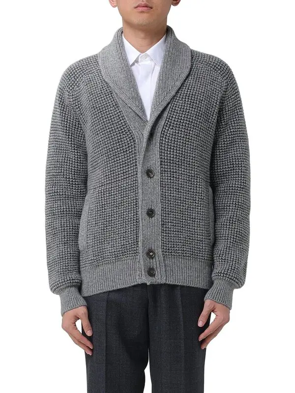 Zegna Grey Cashmere Mohair Blend Shawl Collar Cardigan - Gray